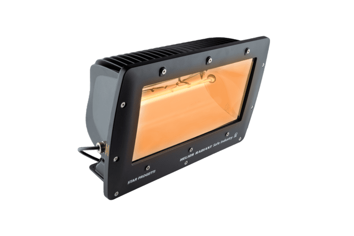 Electric heater for industrial spaces and workstations